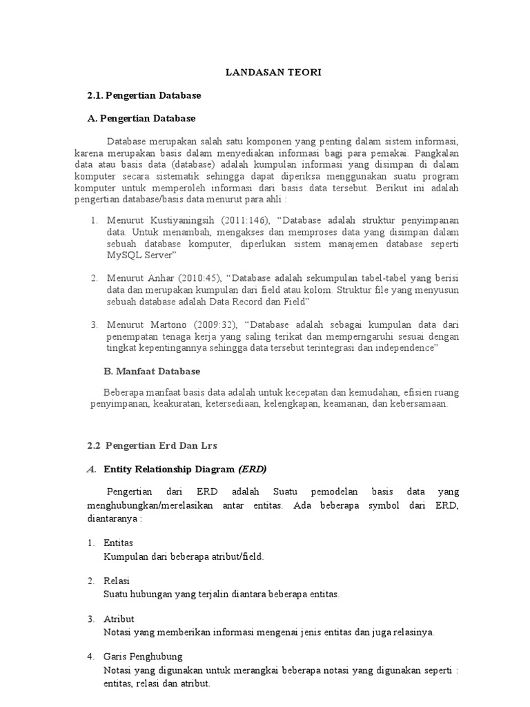 LANDASAN TEORI Basis Data KELOMPOK 2 | PDF | Bisnis | Komputer
