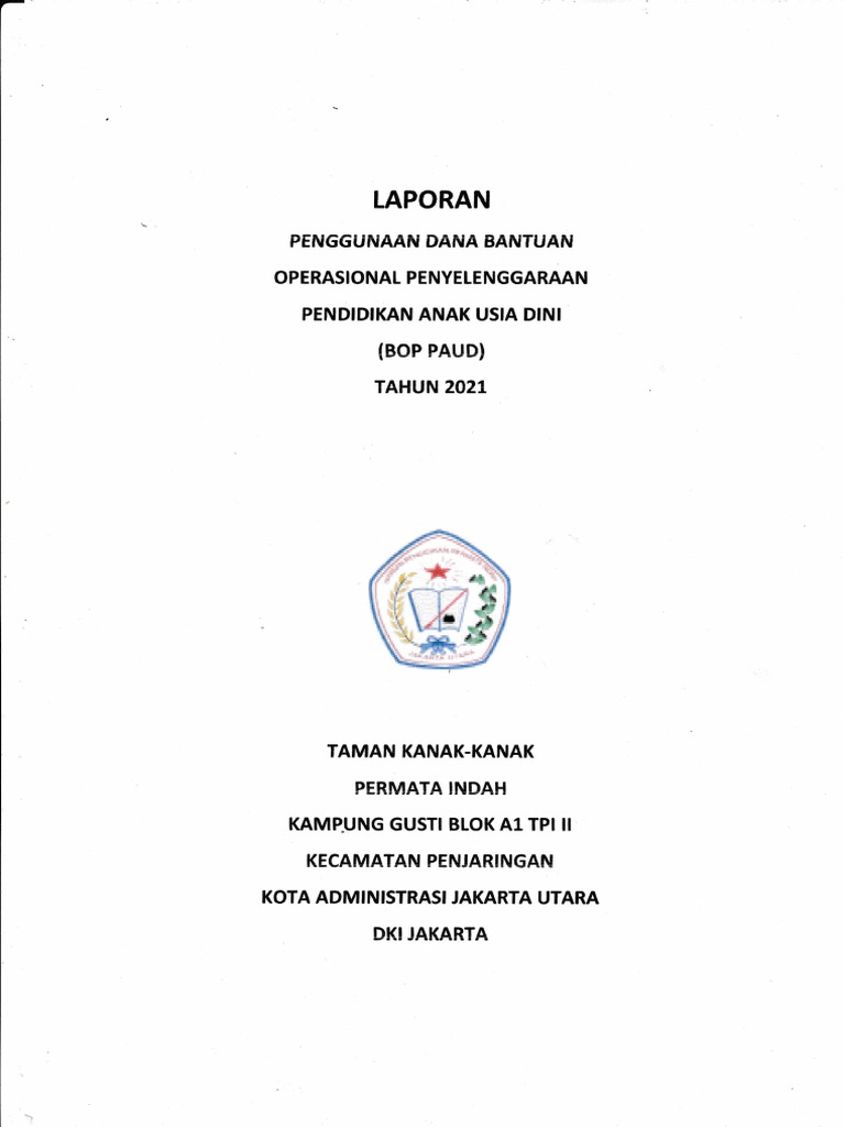 Laporan Bop TK Permata Indah | PDF