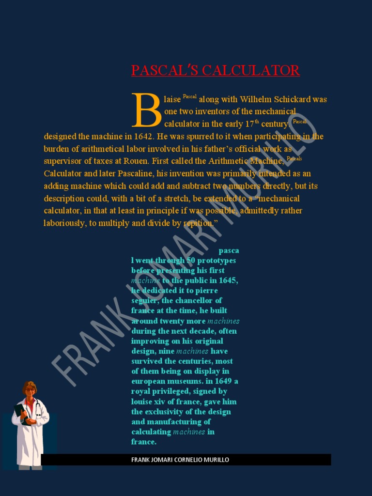 Pascal ' S Calculator: Machine To The Public in 1645 | PDF | Computing ...