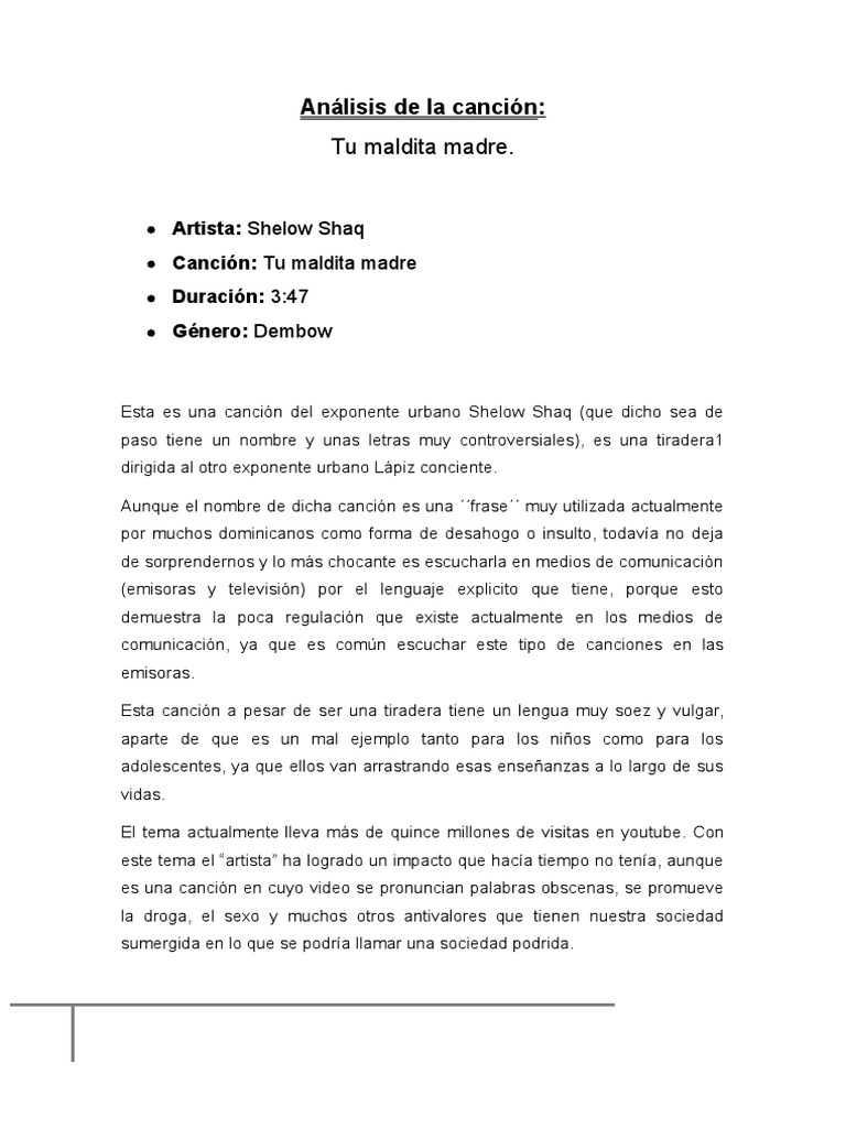 Análisis de La Canción | PDF | Canciones