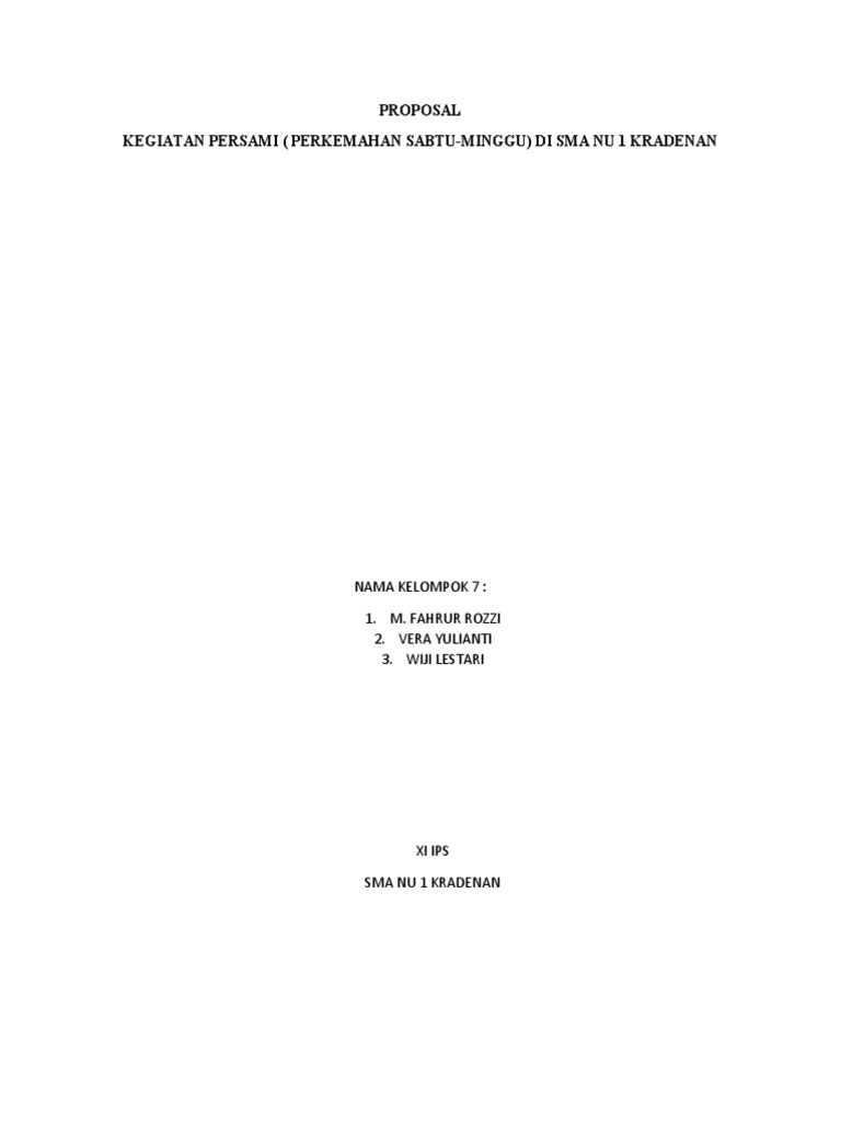 Proposal Kegiatan Persami (Xi Ips) | PDF