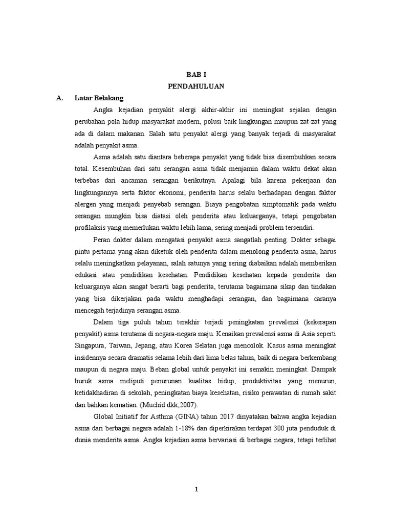 Penyakit Asma: Definisi dan Dampak | PDF