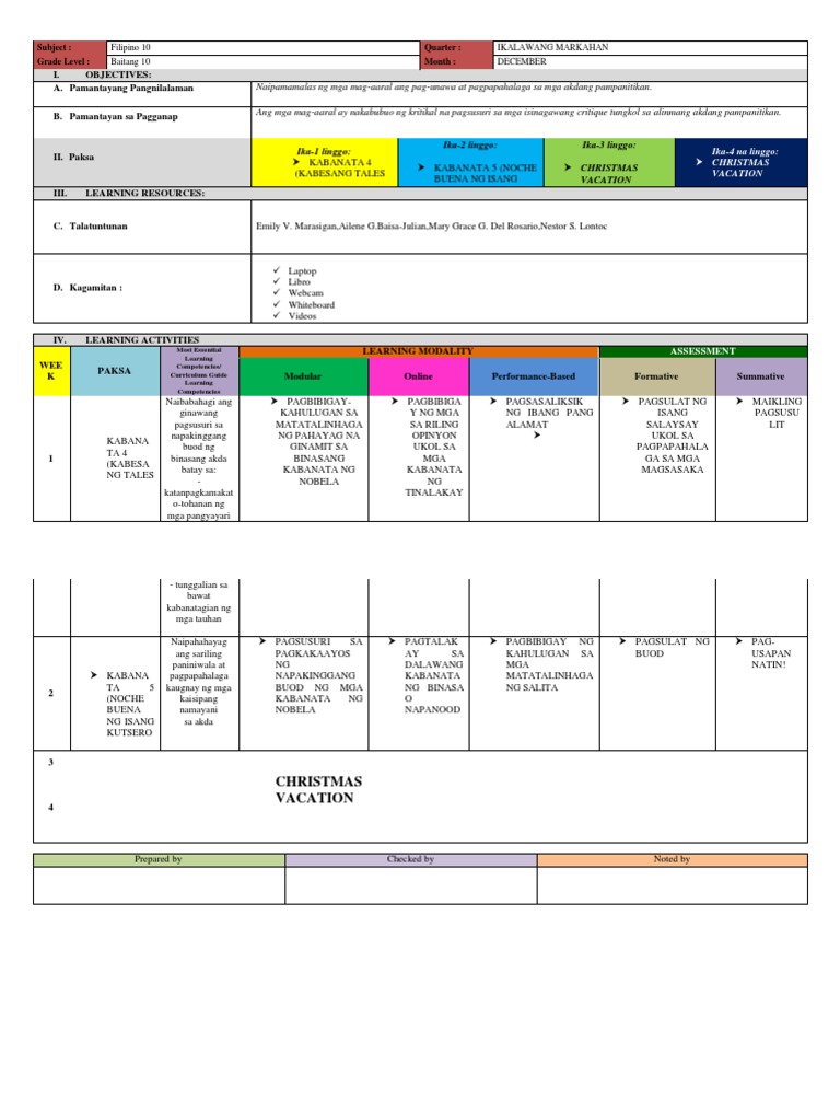 Filipino G10 - LP5 | PDF