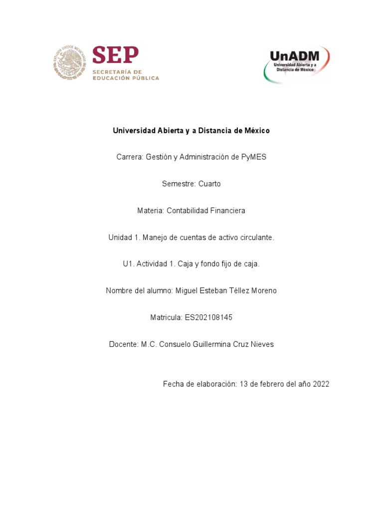 GCNF A1 U1 Mitm | Descargar gratis PDF | Contabilidad | Bancos