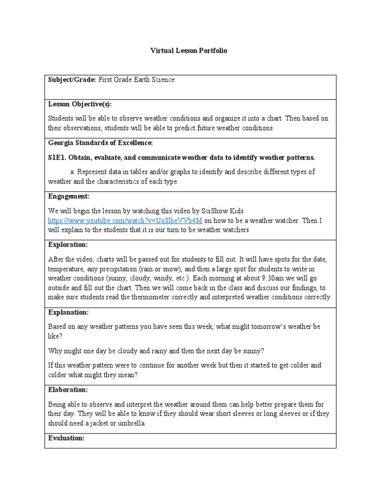 Virtual Lesson Plan Week 4 | PDF