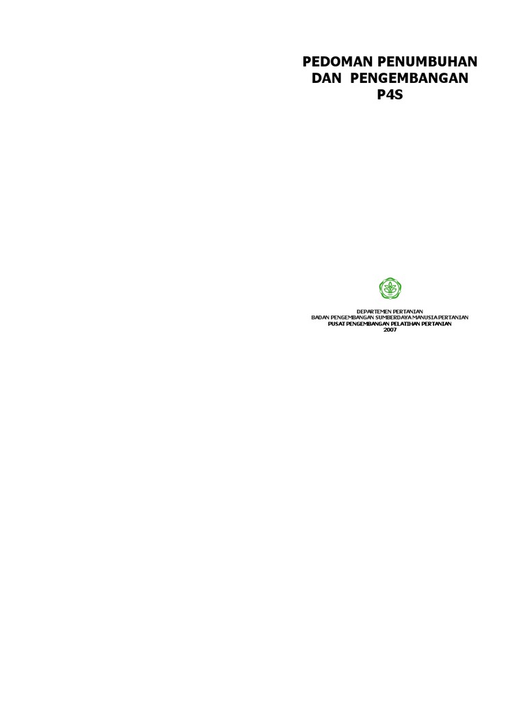 Pedoman Penumbuhan Dan Pengembangan P4S | PDF