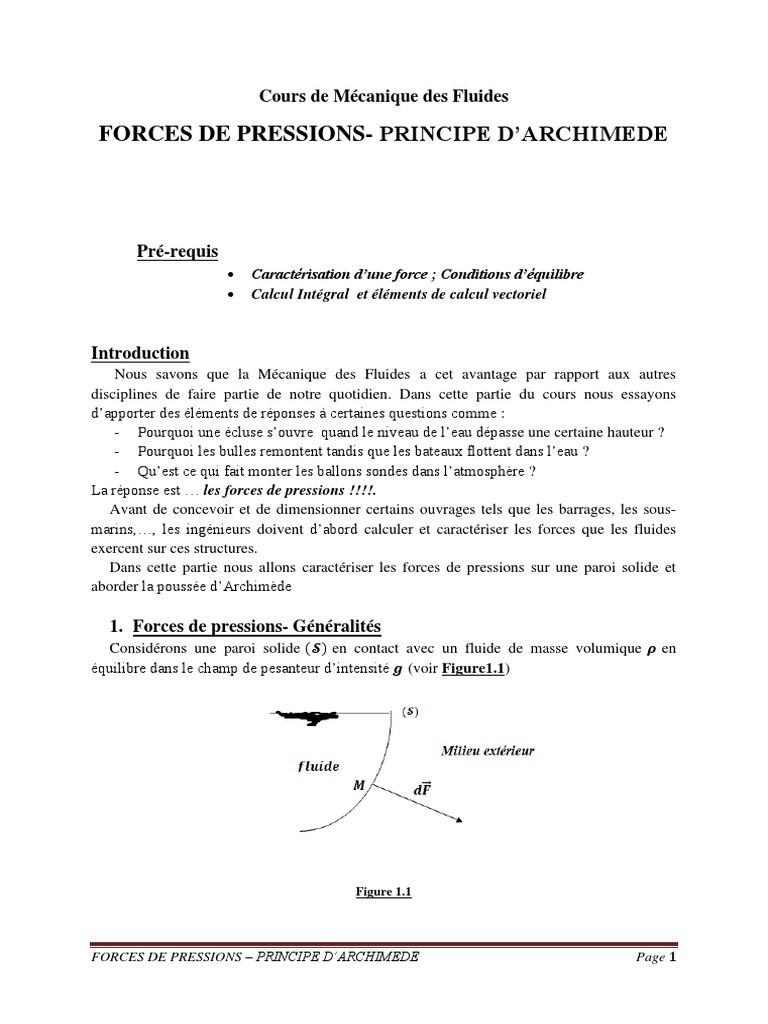 Chapitre 2 | PDF | Pression | Centre d'inertie