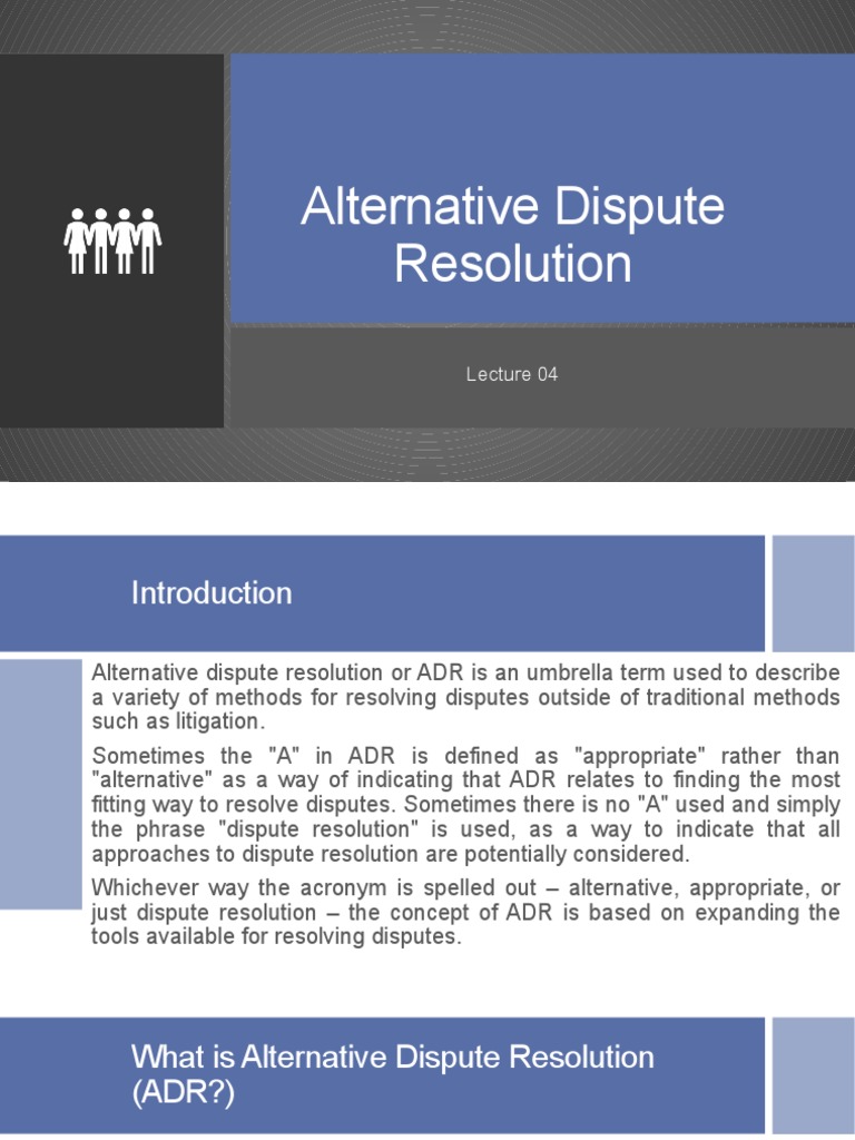 Understanding Alternative Dispute Resolution | PDF | Alternative ...