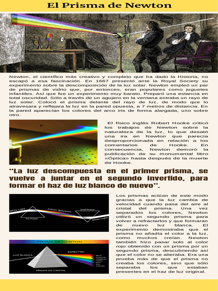 El Prisma de Newton | PDF | Ligero | Isaac Newton