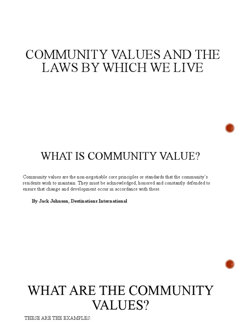 Community Values and The Laws by Which We Live | PDF | Value (Ethics ...