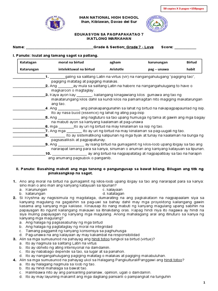 3rd Grading ESP | PDF