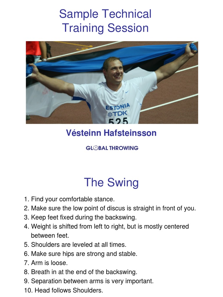 Discus Throw Technique Training Guide | PDF | Foot | Sports
