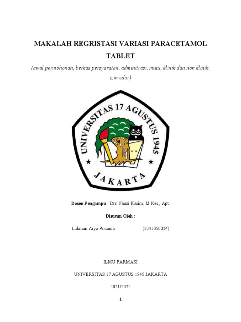 Lukman Arya Pratama - 13 - Registrasi Variasi Obat Paracetamol Tablet | PDF
