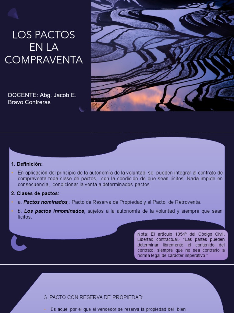 Los Pactos en La Compraventa | PDF | Propiedad | Derecho y economía