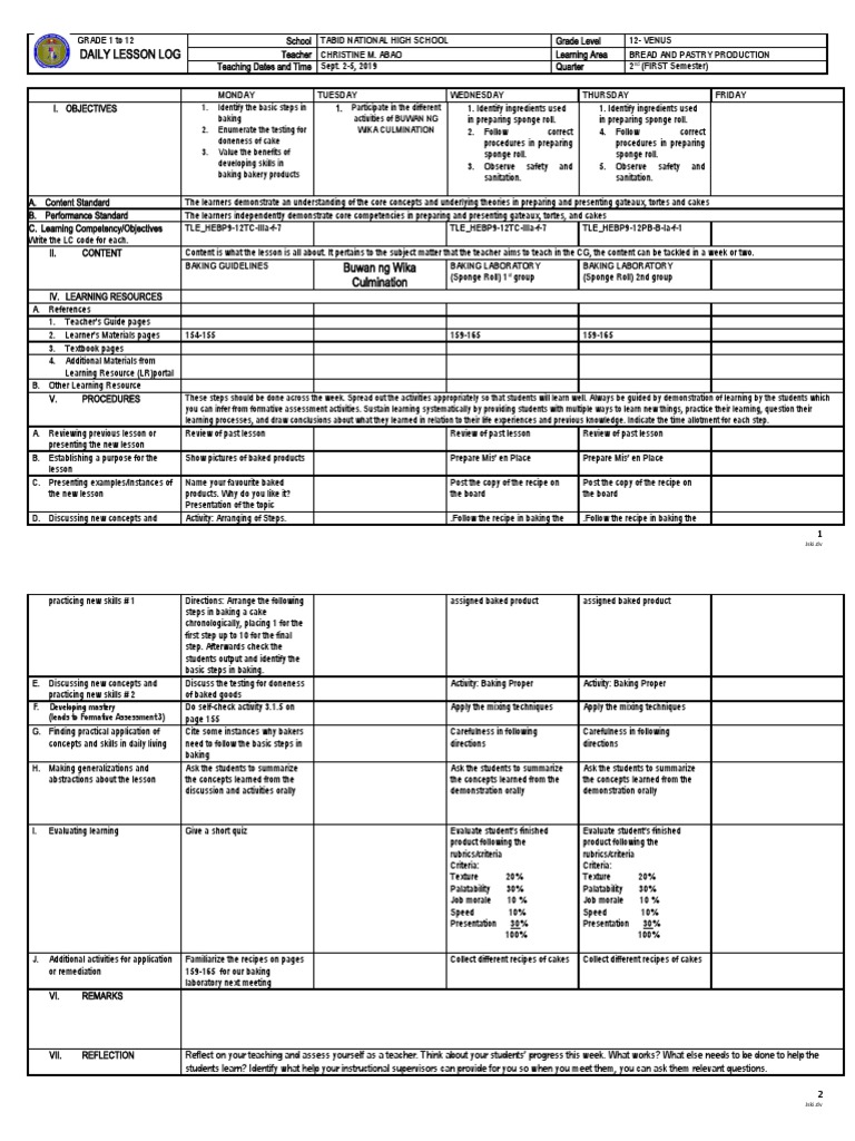 DLL bpp-BAKING GUIDELINES | PDF | Cakes | Learning