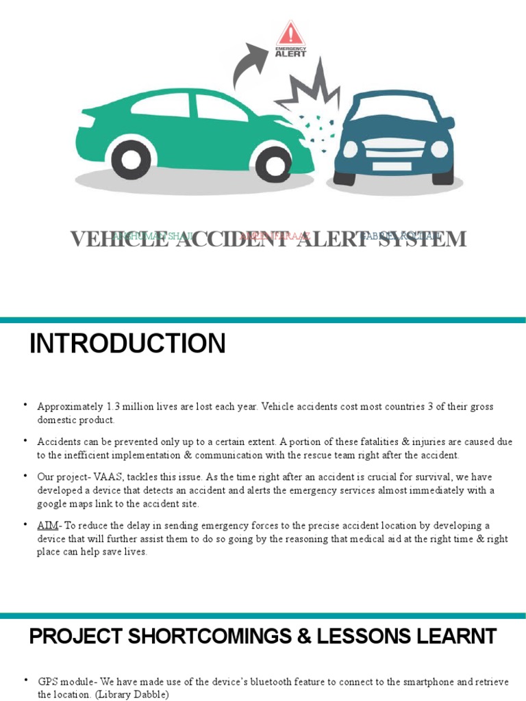 Vehicle Accident Alert System: Anshuman Shaji | PDF | Institute Of ...