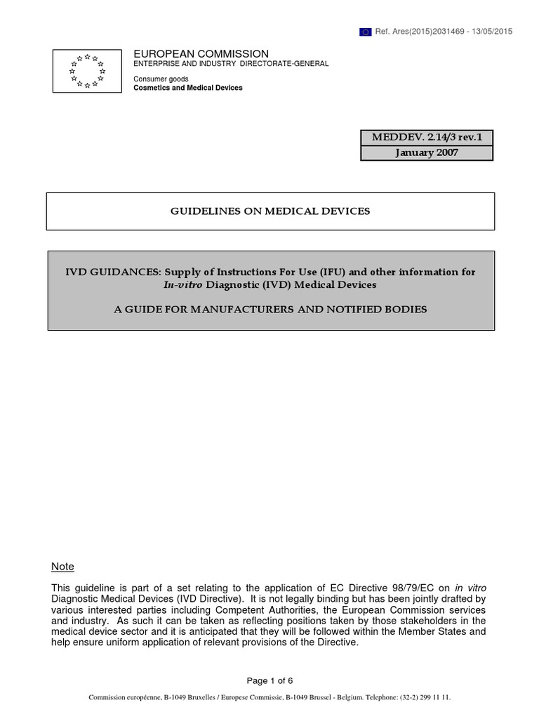 Providing Instructions for Use for In-Vitro Diagnostic Medical Devices ...