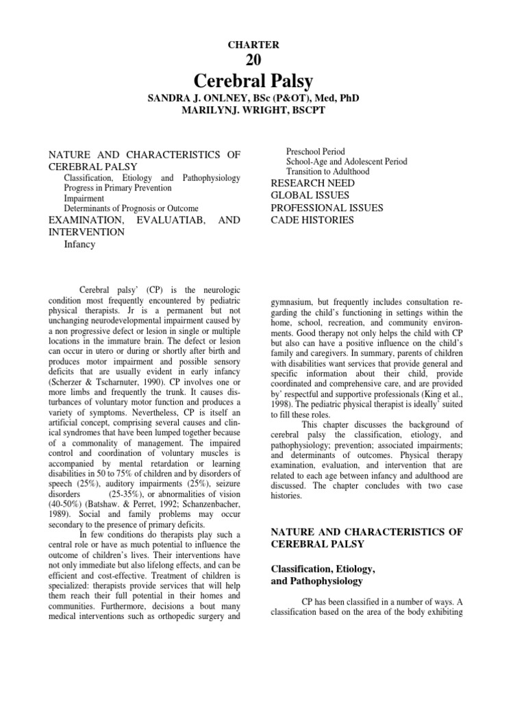Cerebral Palsy Management | PDF | Cerebral Palsy | Skeletal Muscle