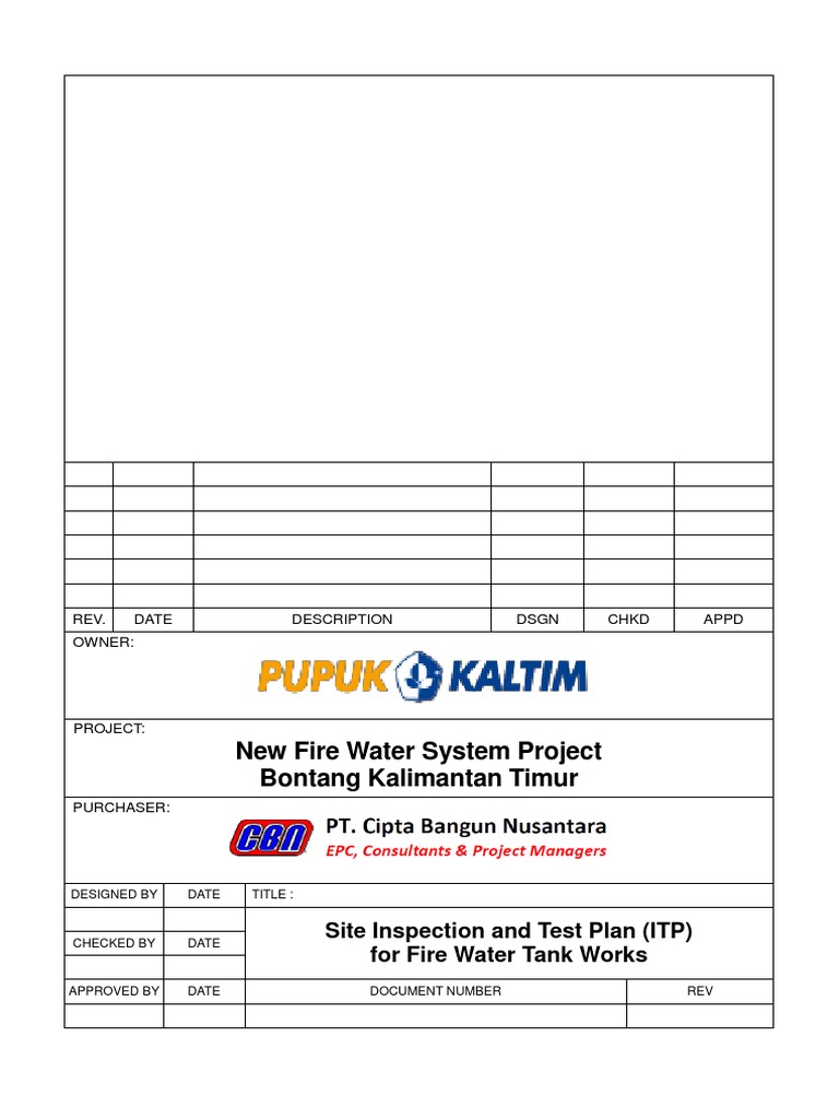 New Fire Water System Project Bontang Kalimantan Timur: Site Inspection ...