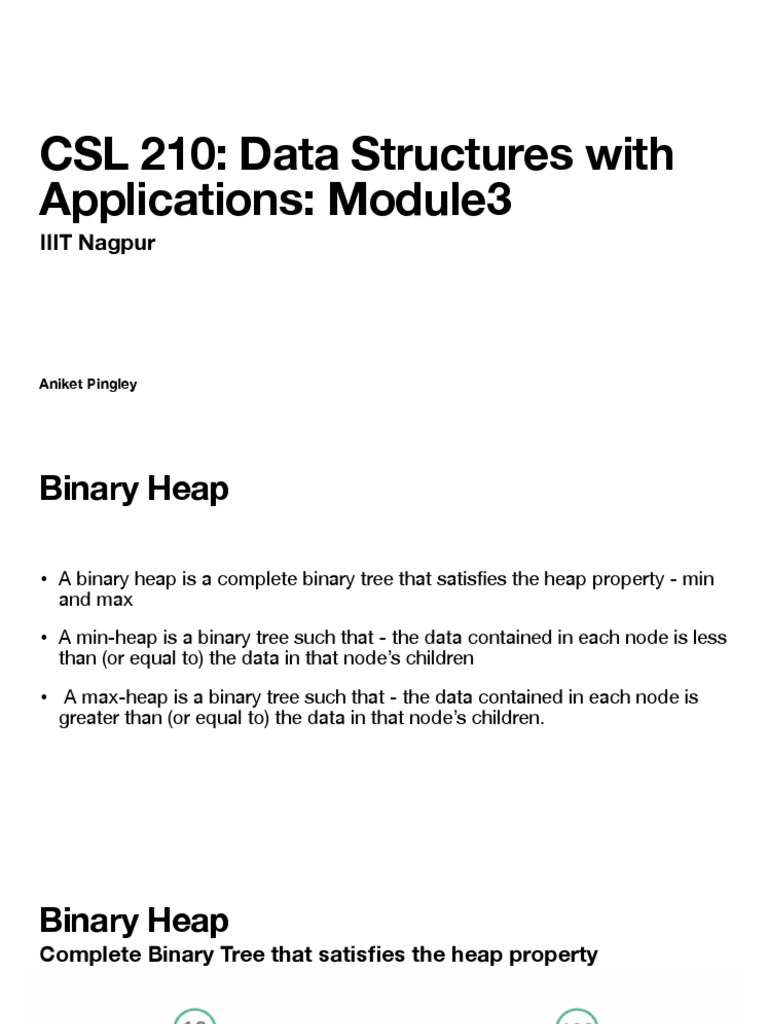 CSL 210: Data Structures With Applications: Module3: IIIT Nagpur | PDF ...