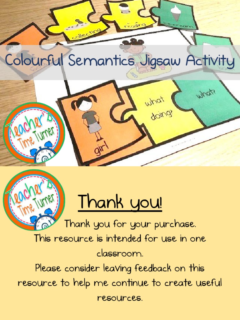 Colourful Semantics Jigsaw Activity | PDF | Human Communication ...