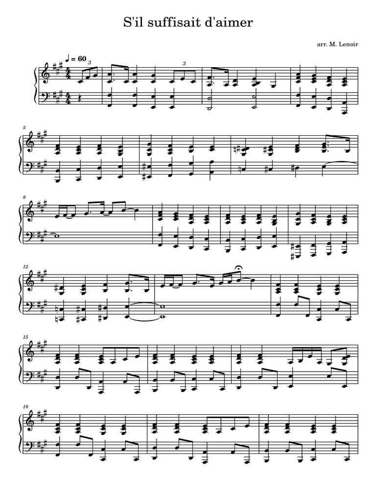 Lenoir - S'il Suffisait D'aimer | PDF