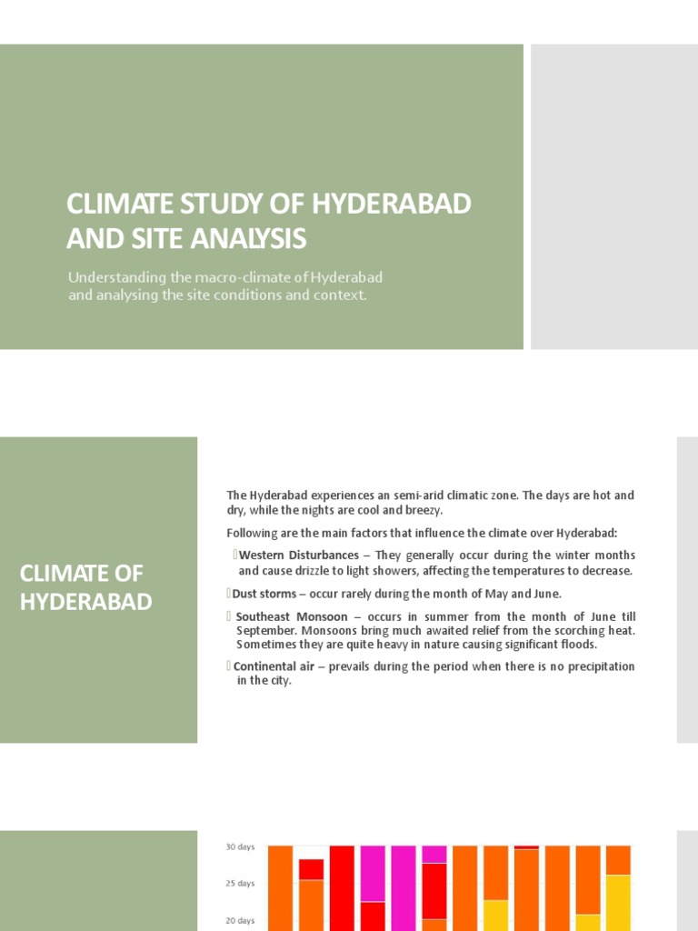 Climate Consultant Study of Hyderabad & Site Analysis | PDF | Climate ...