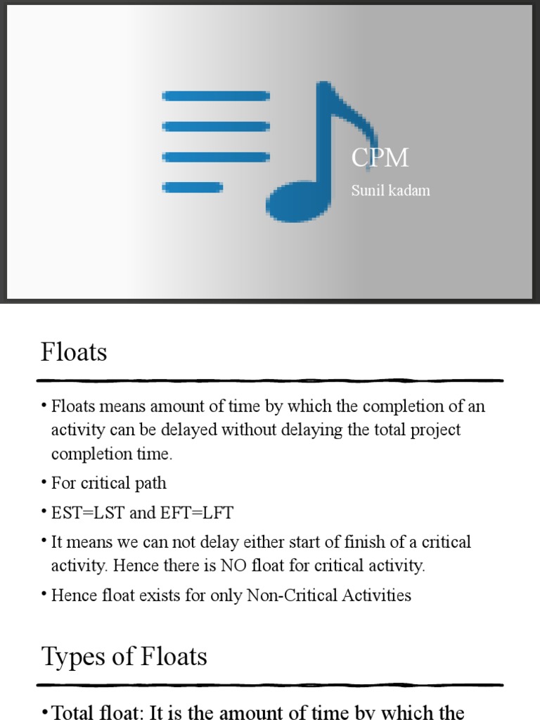 CPM Time Analysis Floats | PDF | Algorithms | Business