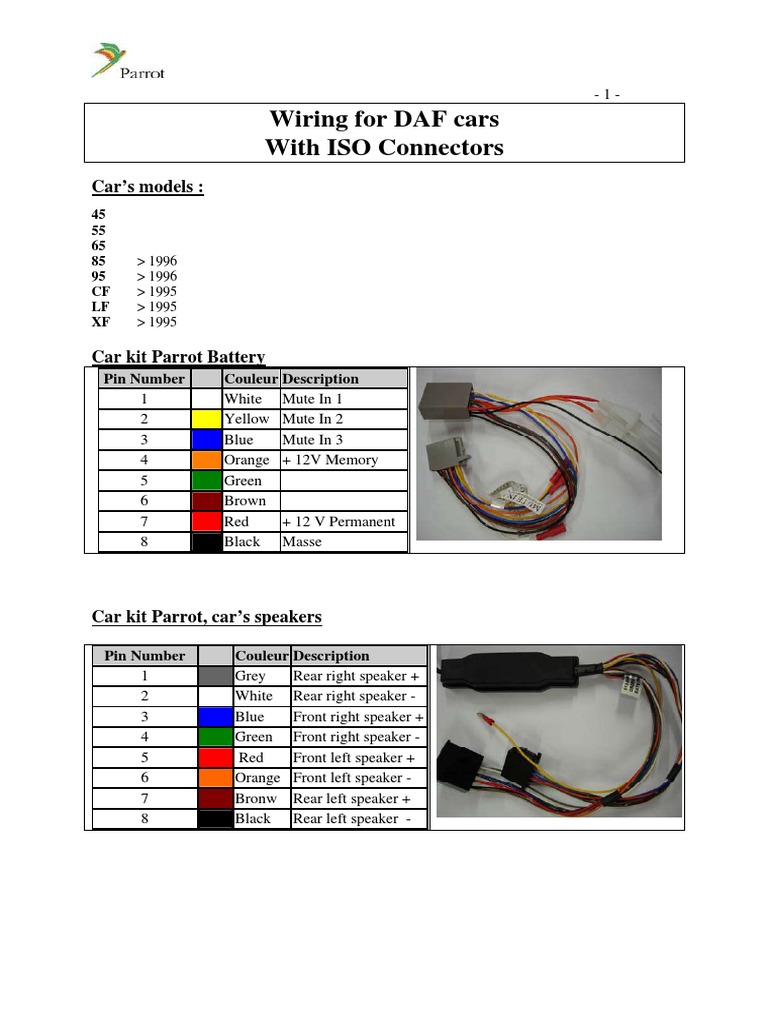 DAF Wiring Diagrams and Connector Info | PDF