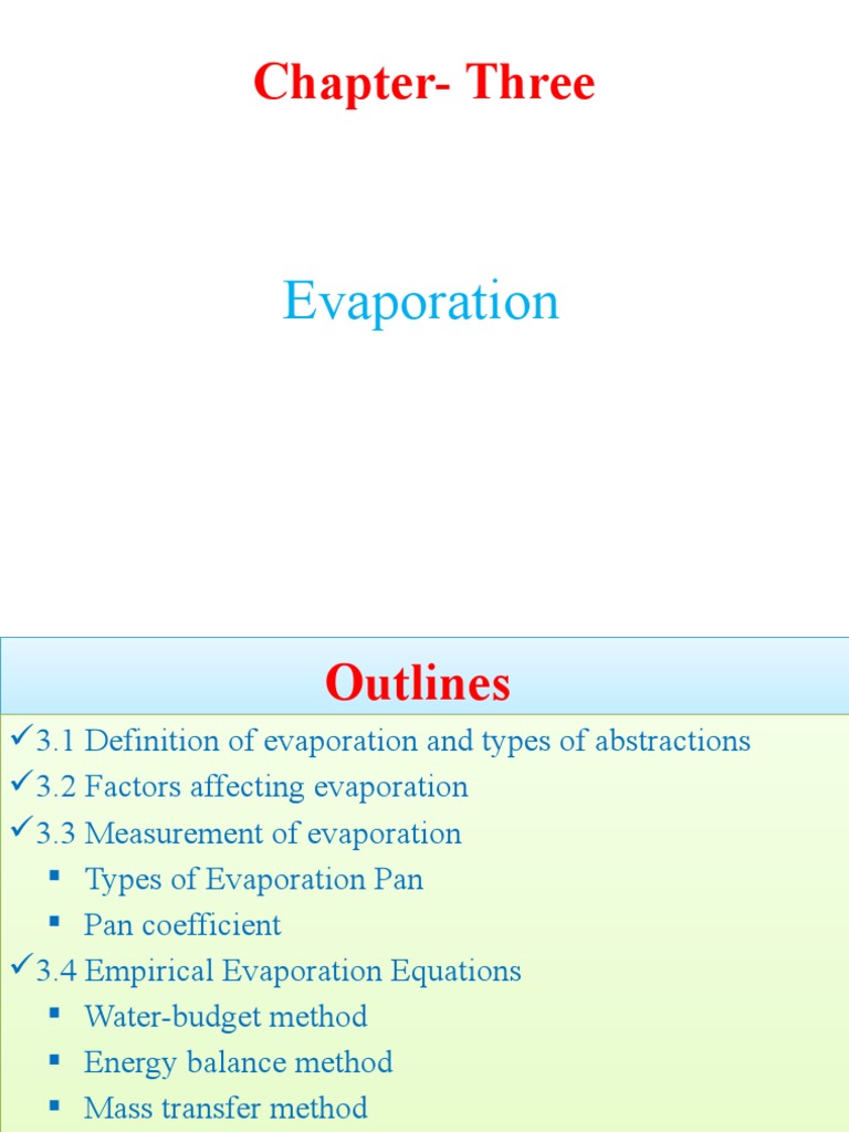 Chapter - Three & Four | PDF | Evapotranspiration | Evaporation