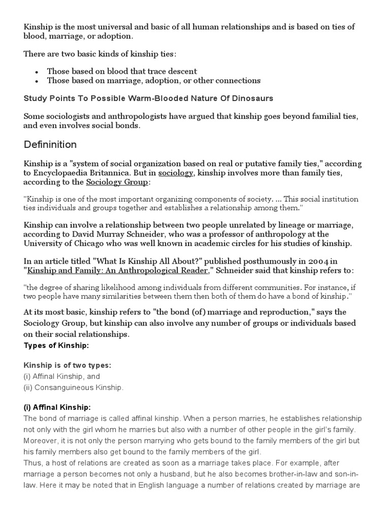 Kinship Types and Function | PDF | Kinship | Family