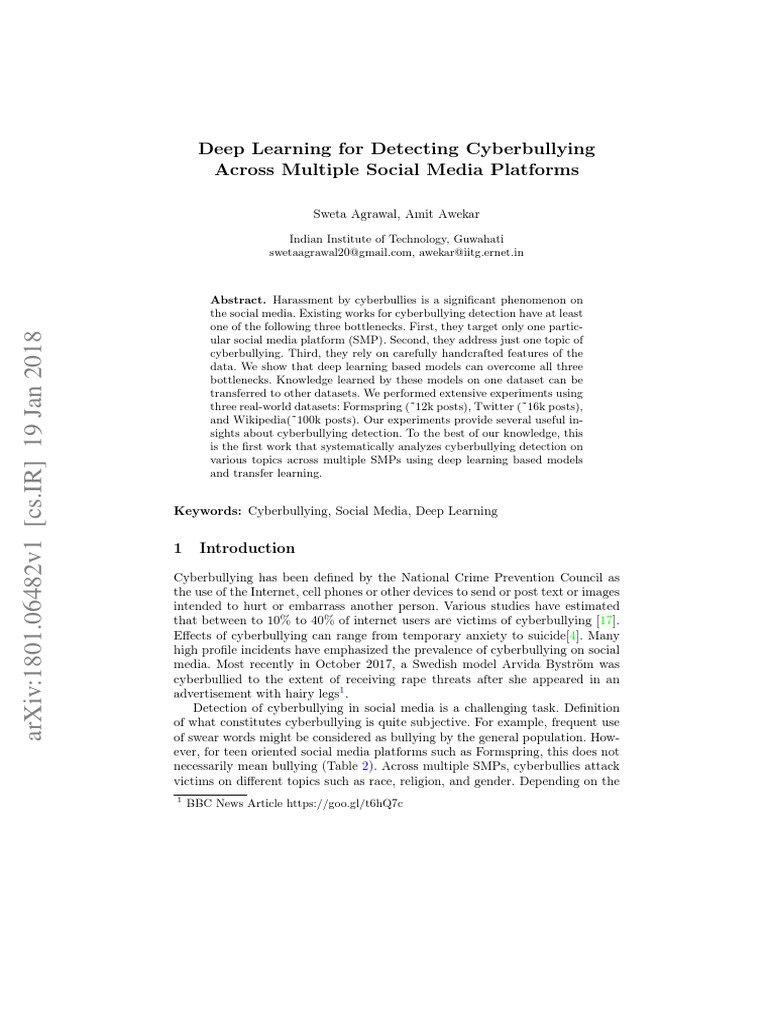 Deep Learning For Detecting Cyberbullying Across Multiple Social Media Platforms - Jurnal | PDF ...