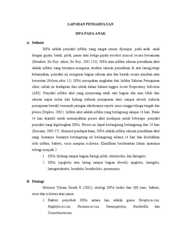 LP Ispa Pada Anak (Puskesmas P.ayu) | PDF