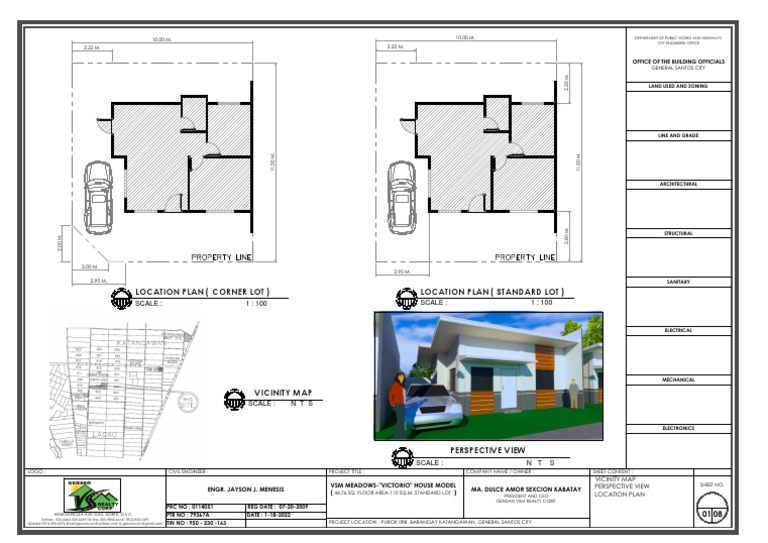 Location Plan (Standard Lot) Location Plan (Corner Lot) : Office of The ...