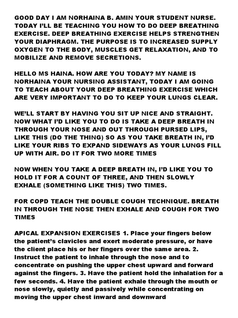 Deep Breathing Script | PDF