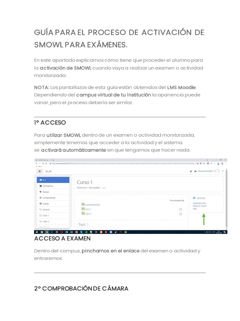 Guía para El Proceso de Activación de Smowl para Exámenes | PDF
