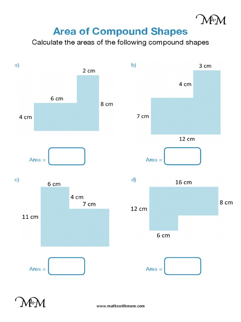 Area of Compound Shapes Worksheet | PDF | Teaching Methods & Materials ...