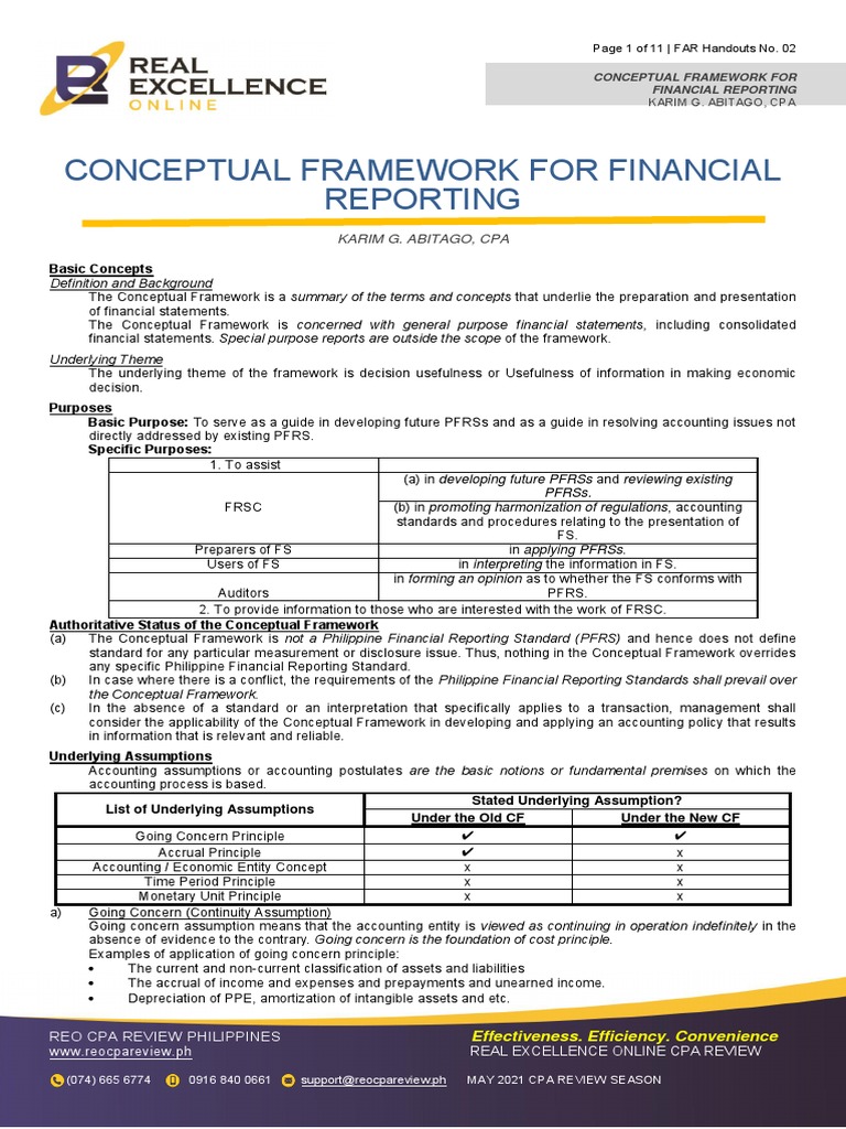 Conceptual Framework for Financial Reporting | PDF | Historical Cost ...