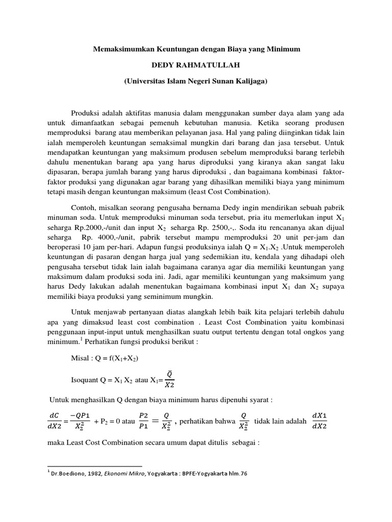 Least Cost Combination PDF
