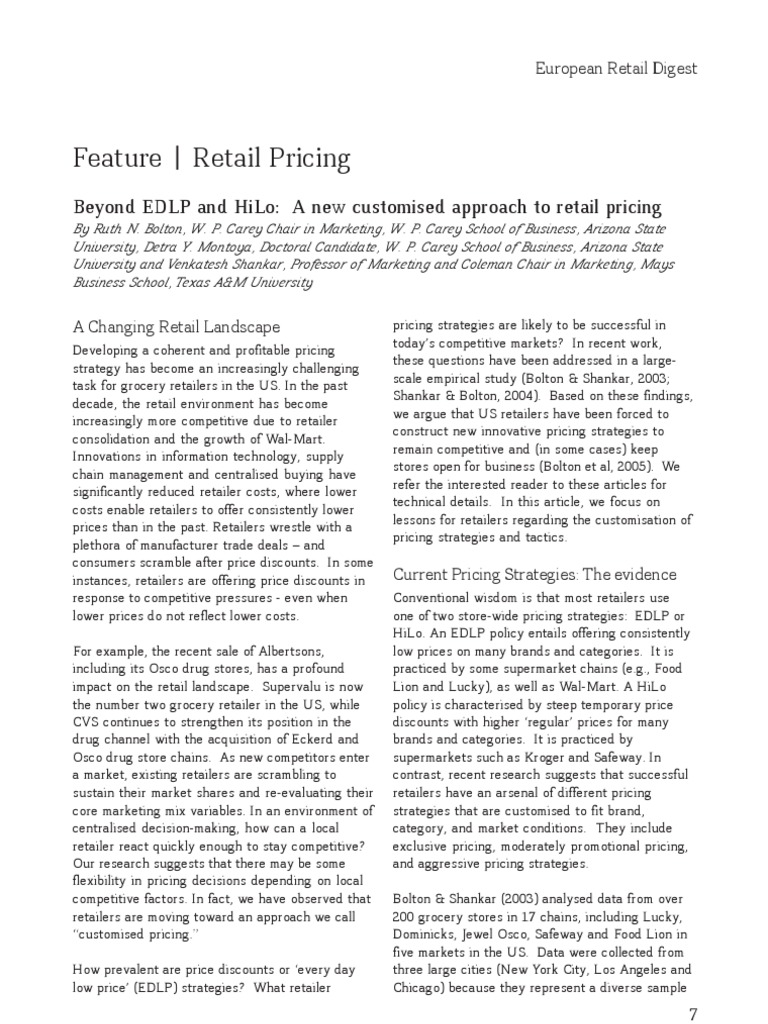Beyond EDLP and HiLo | PDF | Pricing | Retail
