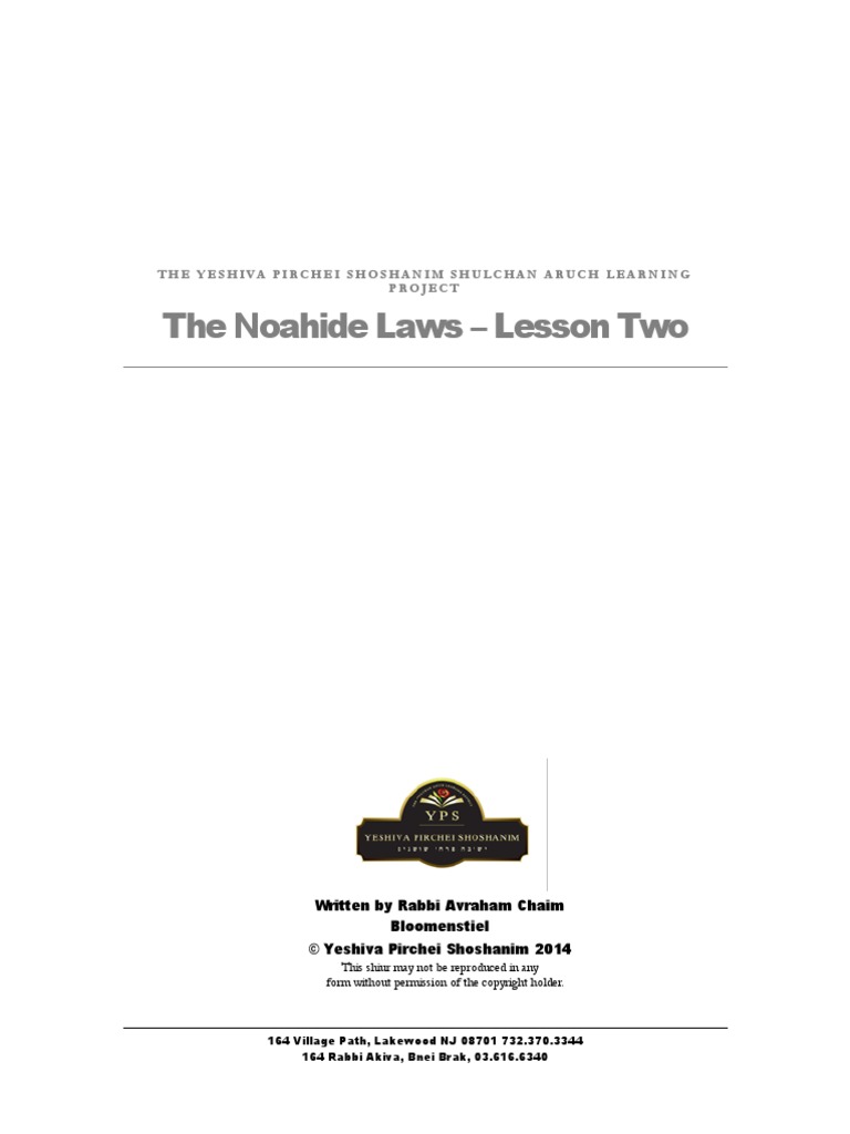 Lesson 02 - Noahide History | PDF | Chabad | Rabbi