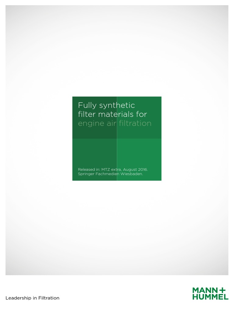 Fully Synthetic Filter Materials For: Engine Air Filtration | PDF ...