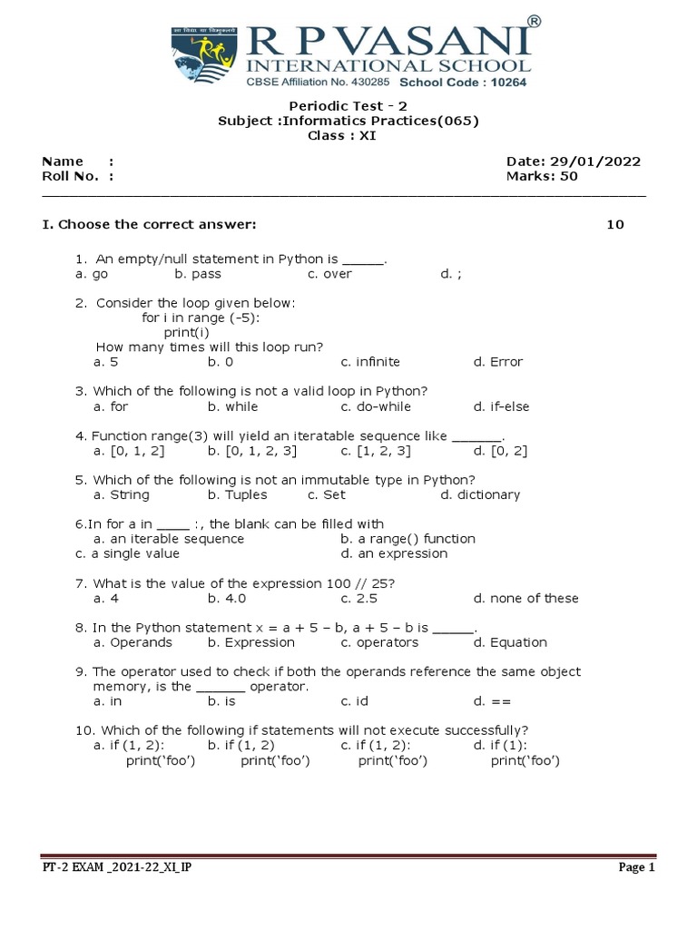 Grade Xi Ip Pdf Control Flow Python Programming Language 8313