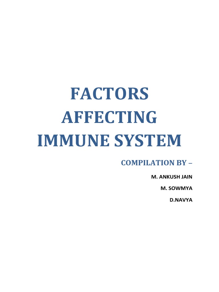 Factors Affecting Immune System | PDF | Immune System | Autoimmune Disease