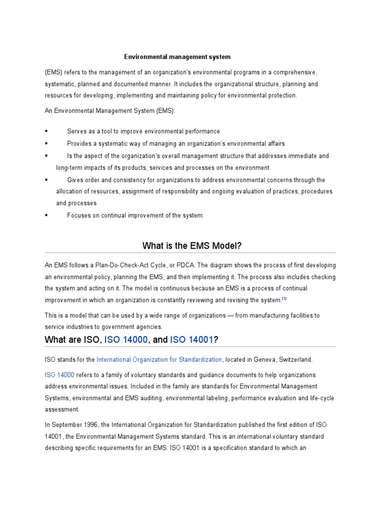 Environmental Management System | PDF | Environmental Policy ...