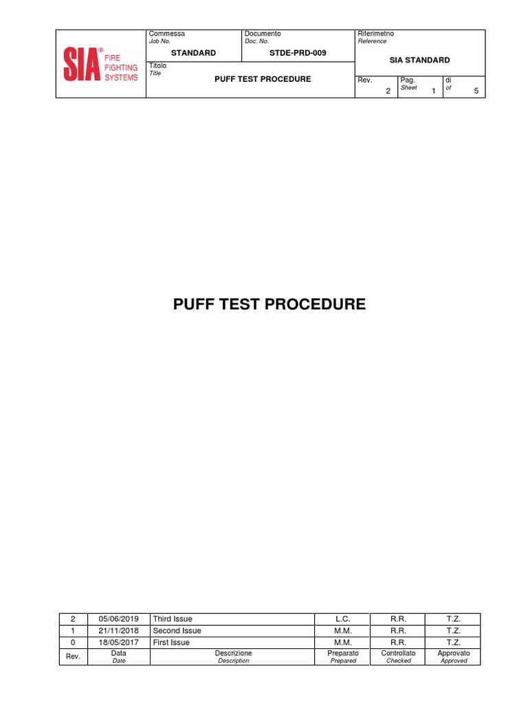 Puff Test Procedure for Clean Agents | PDF | Valve | Chemical Engineering