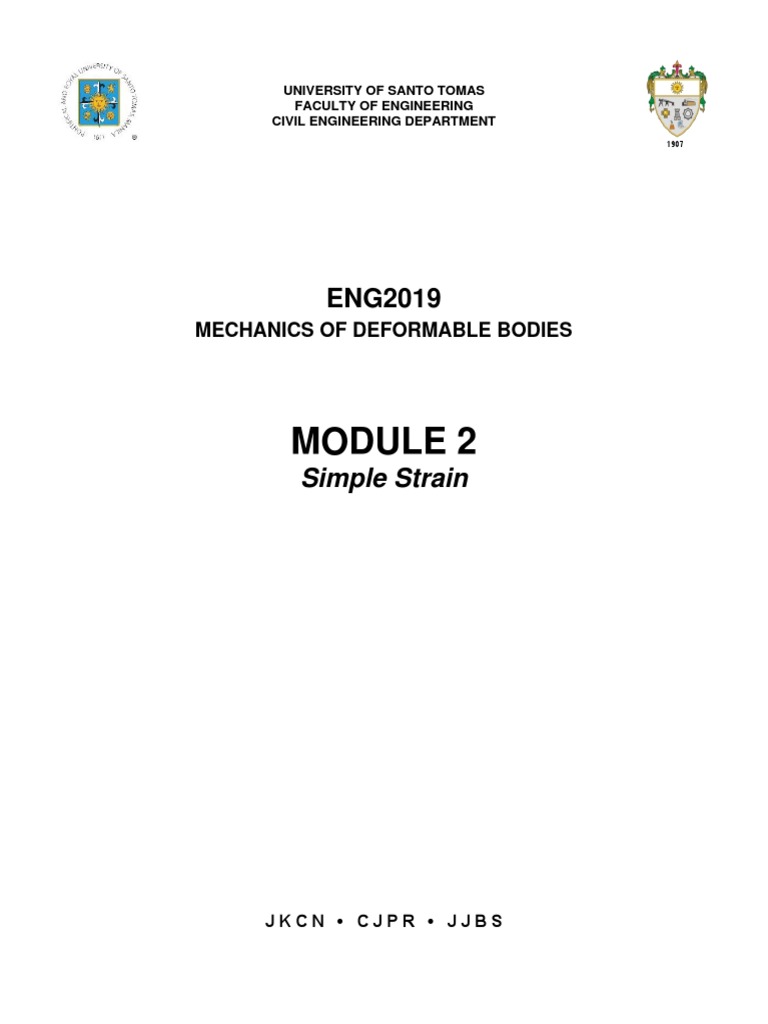 MODULE 2 Simple Strain | PDF | Deformation (Engineering) | Elasticity (Physics)