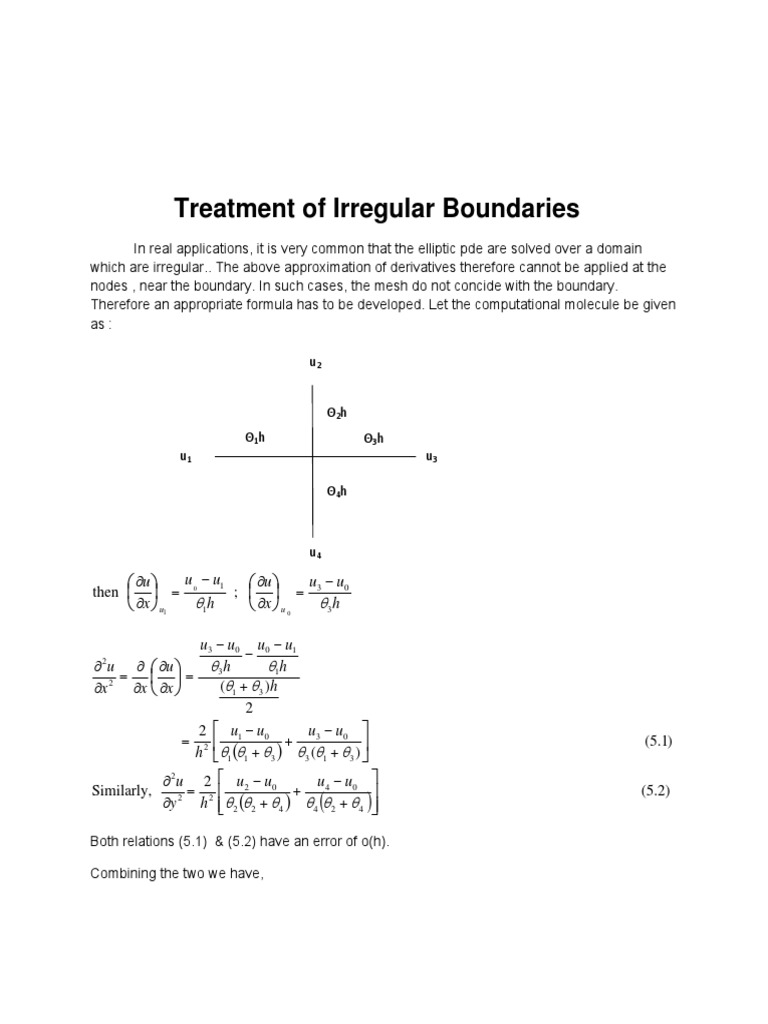 Treatment of Irregular Boundaries | PDF | Equations | Mathematics