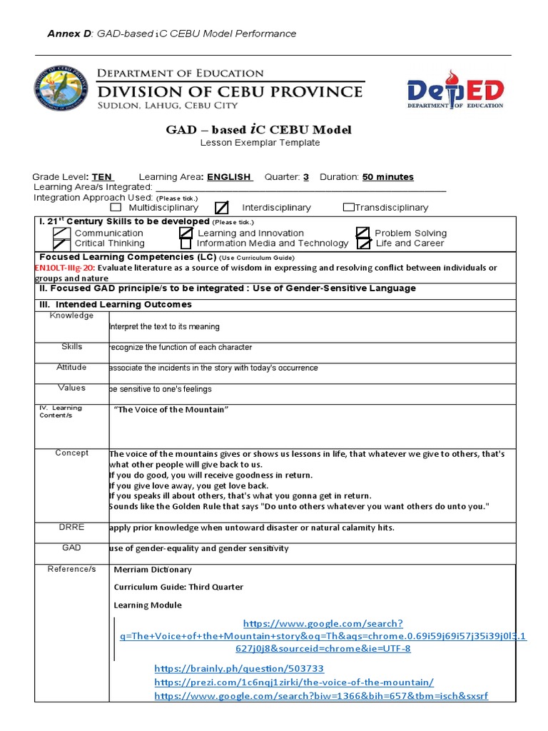 GAD - Based C CEBU Model | PDF | Volcano | Learning