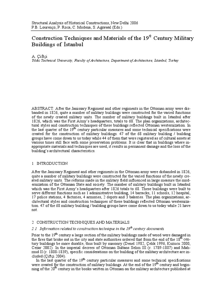 Construction Techniques and Materials of The 19th Century Military ...